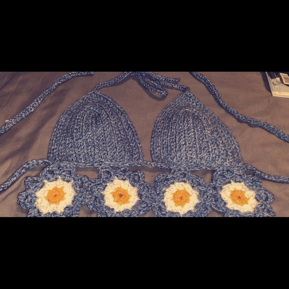 Handmade | Tops | Flower Crochet Bralette | Poshmark